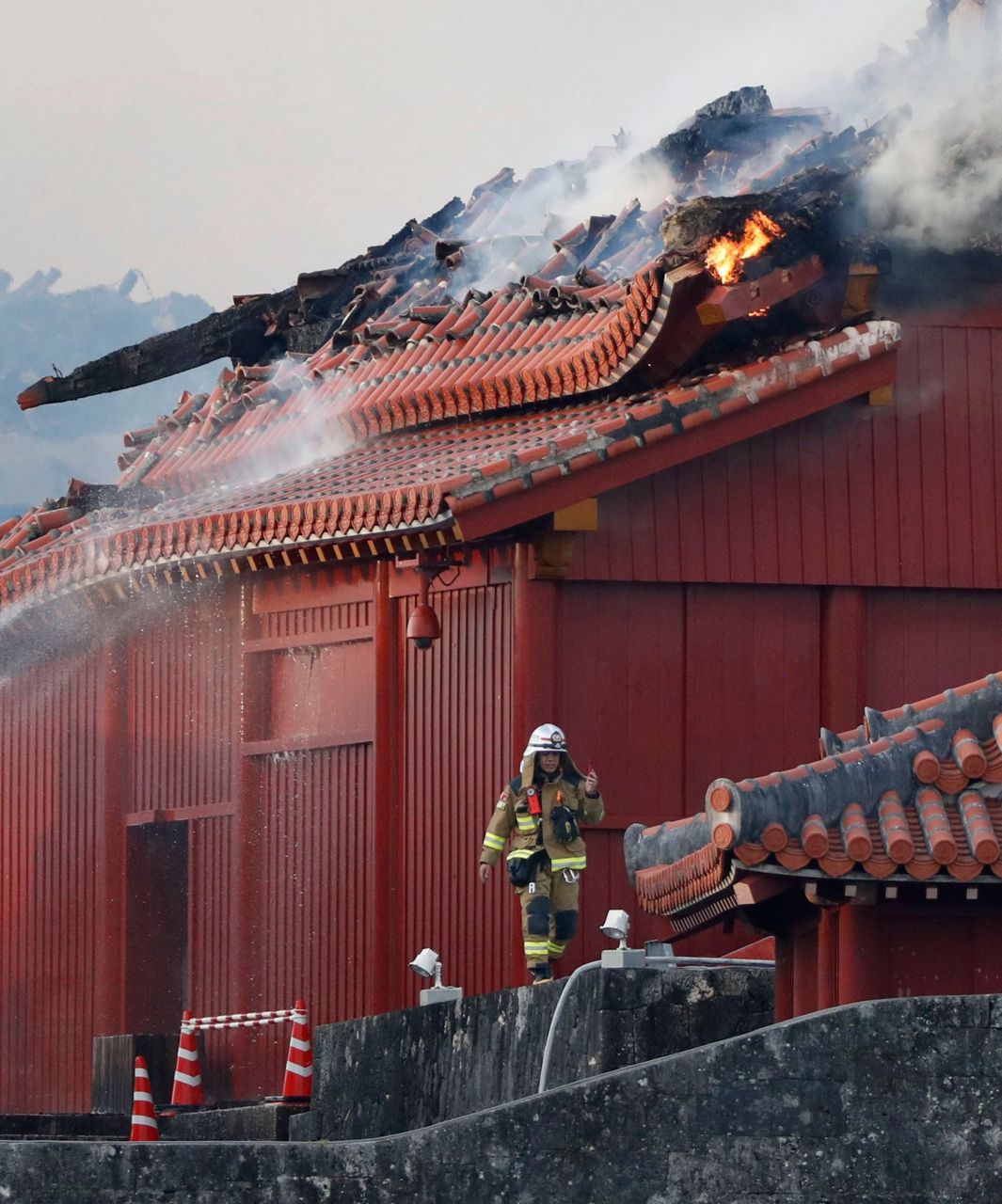 Fire breaks out at historic Japanese castle, nearly guts it