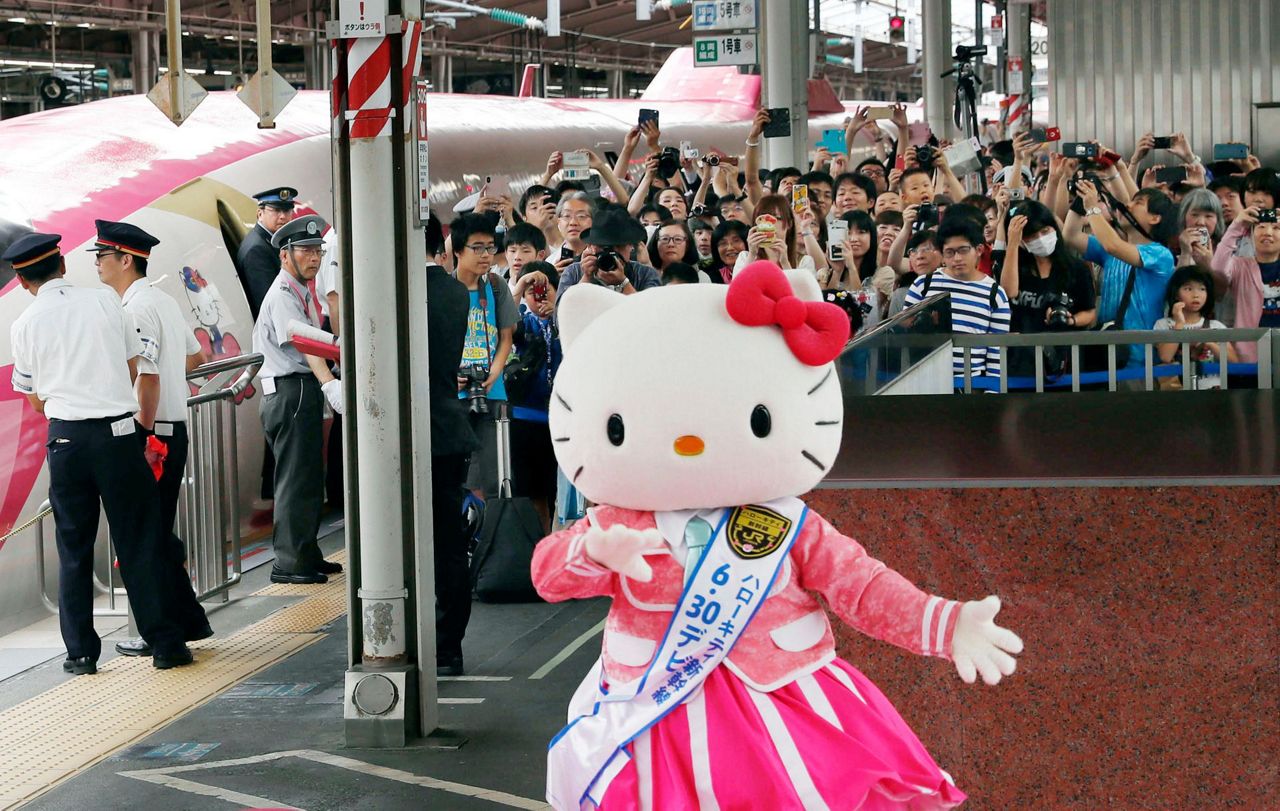 All aboard Hello Kitty: Pink bullet train debuts in Japan