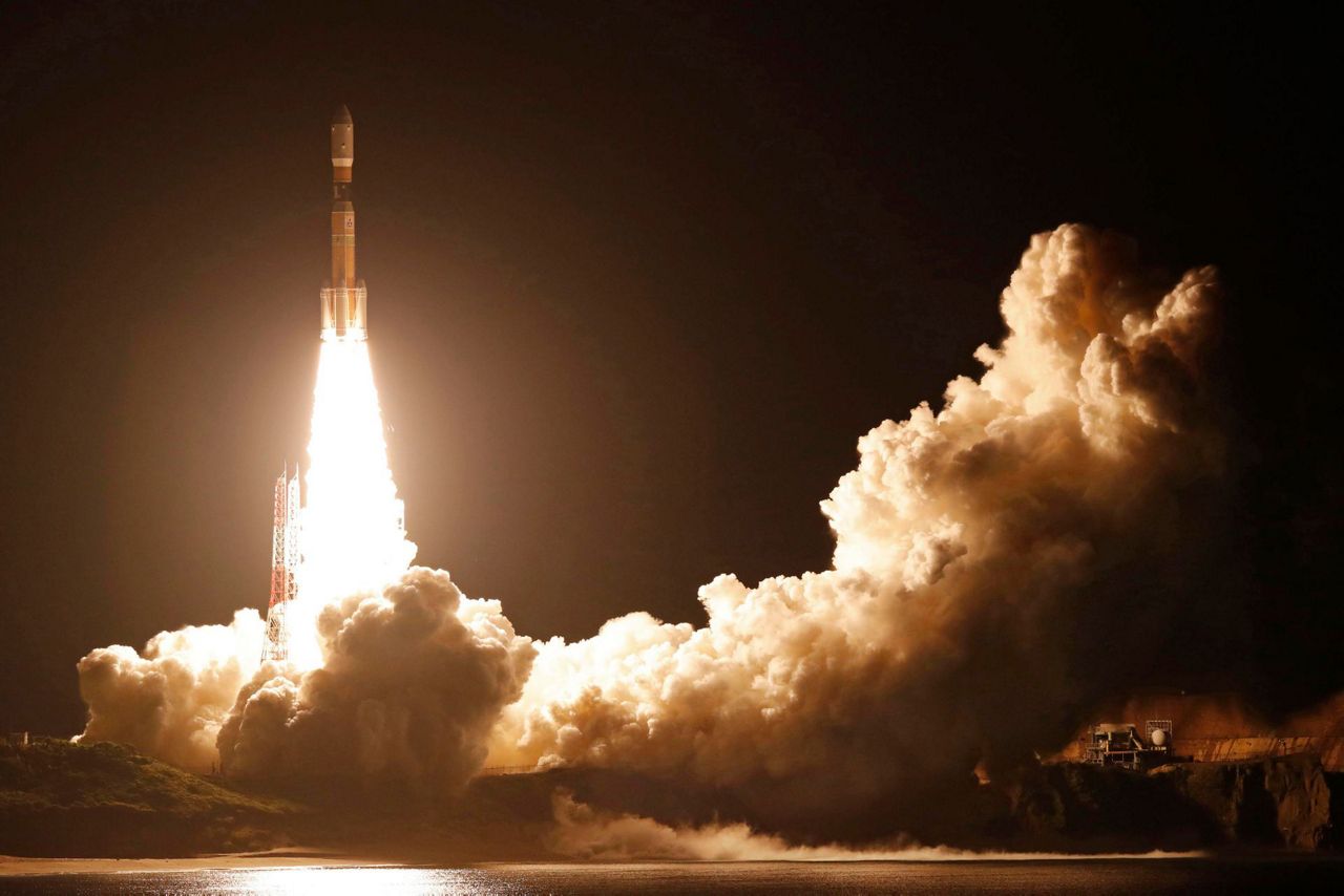 Japanese rocket blasts off with batteries for space station