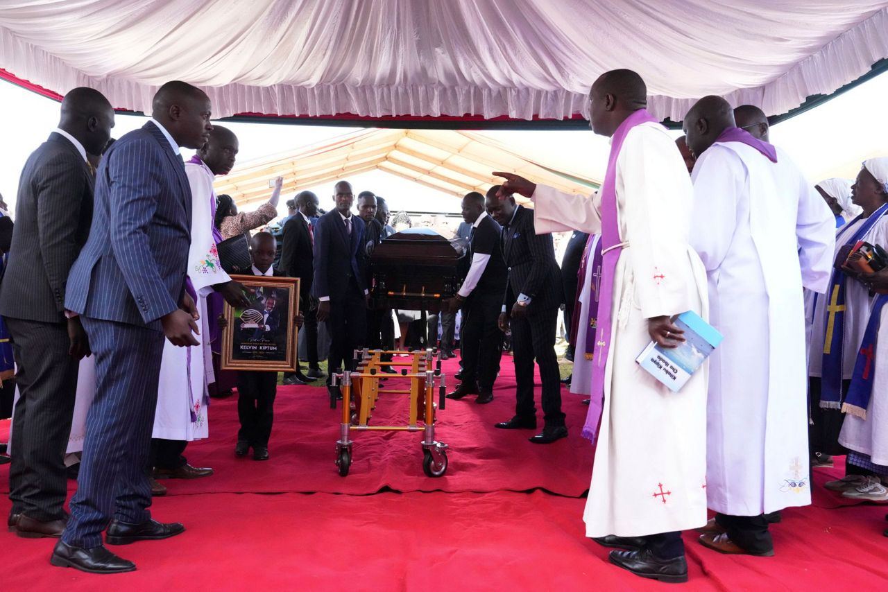 Kenya mourns as marathon world record-holder Kelvin Kiptum is given a ...