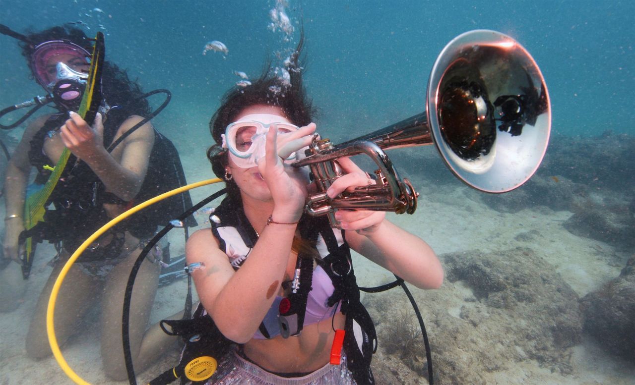 Underwater music show in the Florida Keys promotes awareness of coral ...