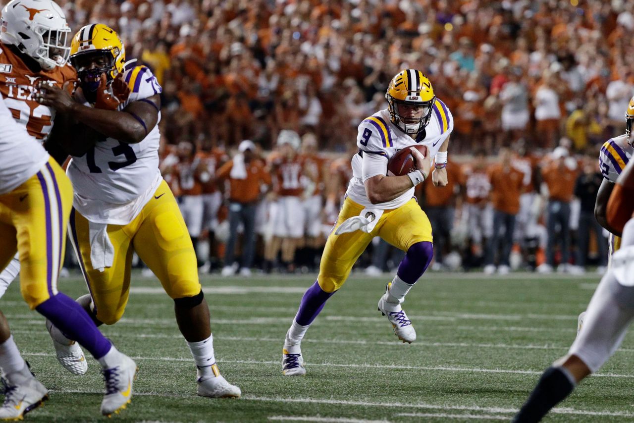 Burrow's 4 TD passes lead LSU over Texas 45-38