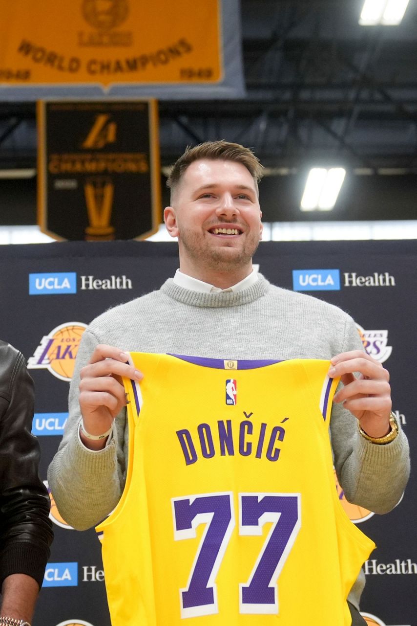 Luka Doncic joins the Lakers after his trade from the Mavericks