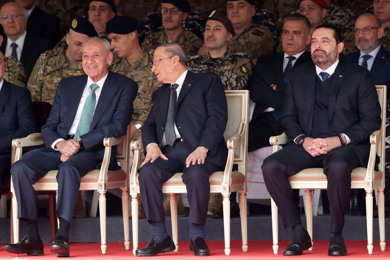 Lebanon’s leaders make joint appearance at military parade