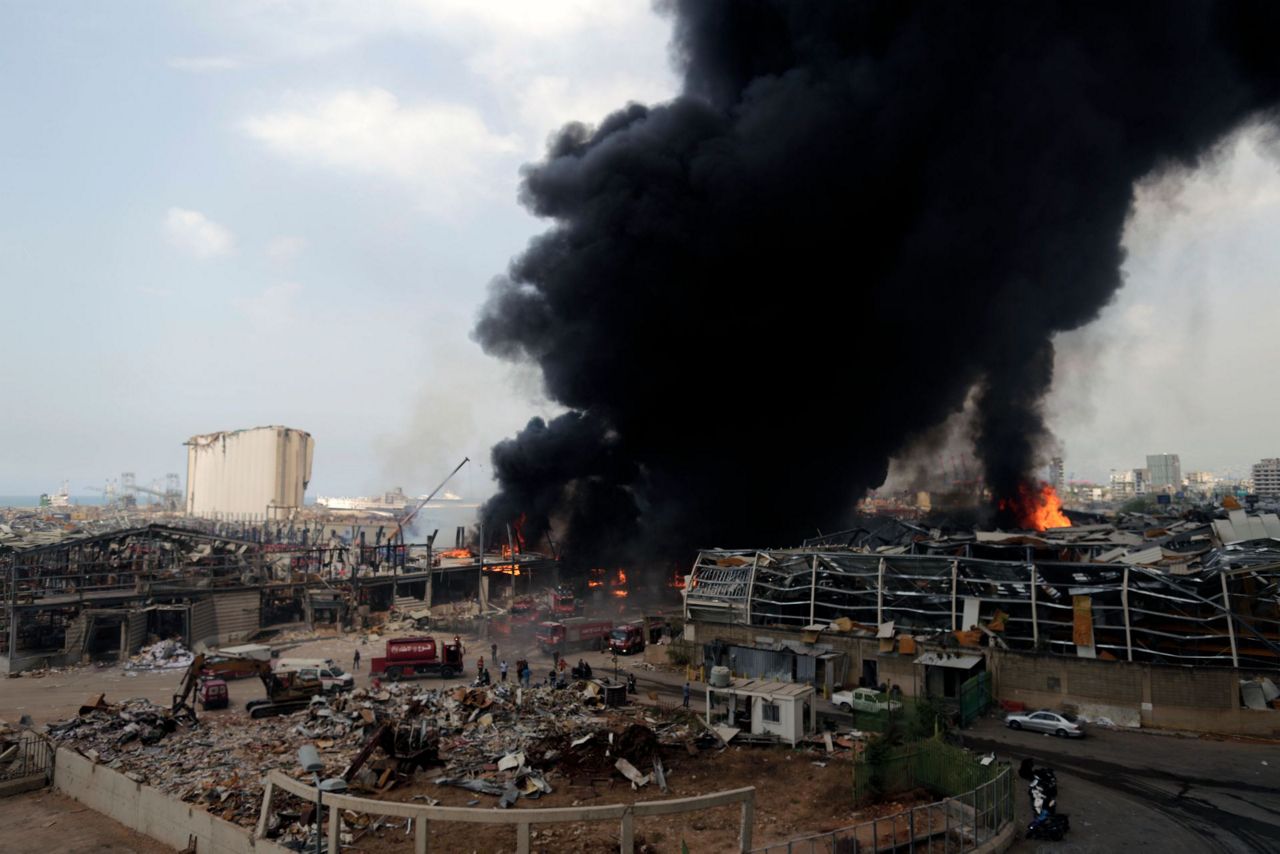 Huge fire breaks out at Beirut port a month after explosion