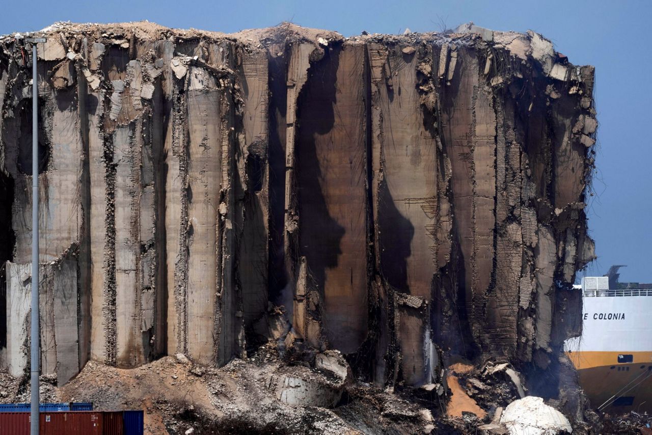 Smoldering Beirut port silo risks total collapse amid fire