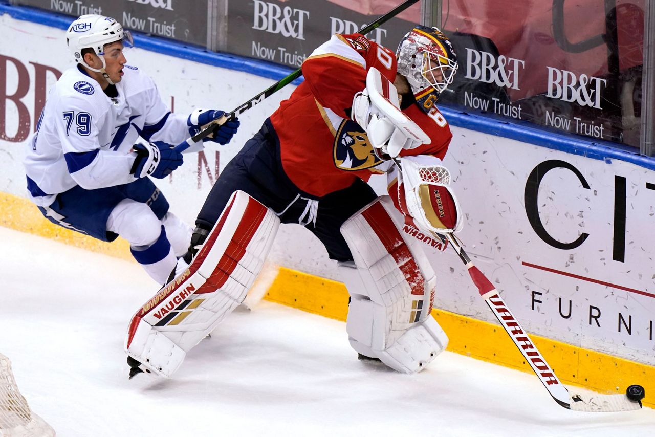 Driedger gets third shutout as Panthers beat Lightning 4-0