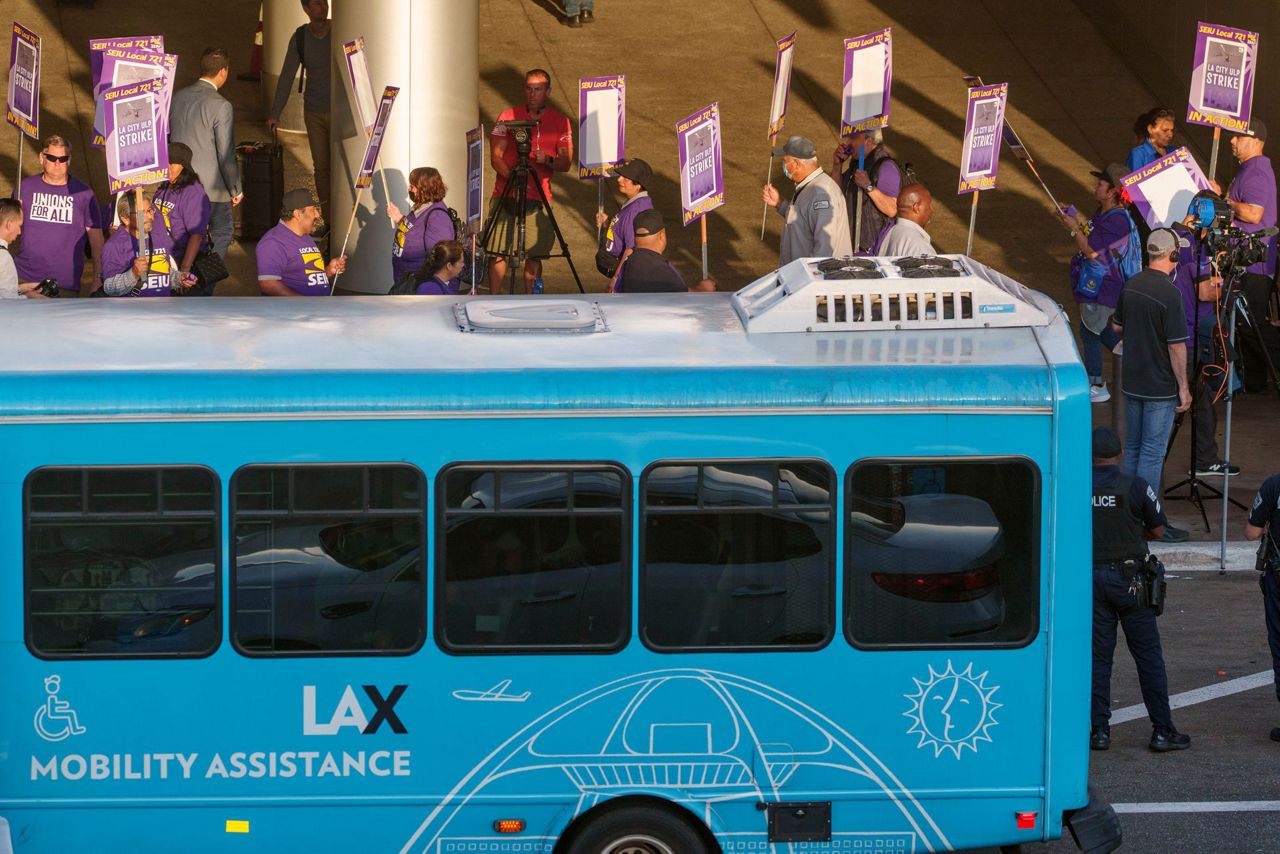 Thousands of Los Angeles city workers walk off job for 24 hours alleging unfair labor practices