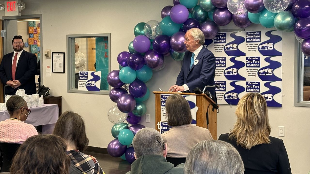 Sen. Ed Markey celebrates free fares in Worcester