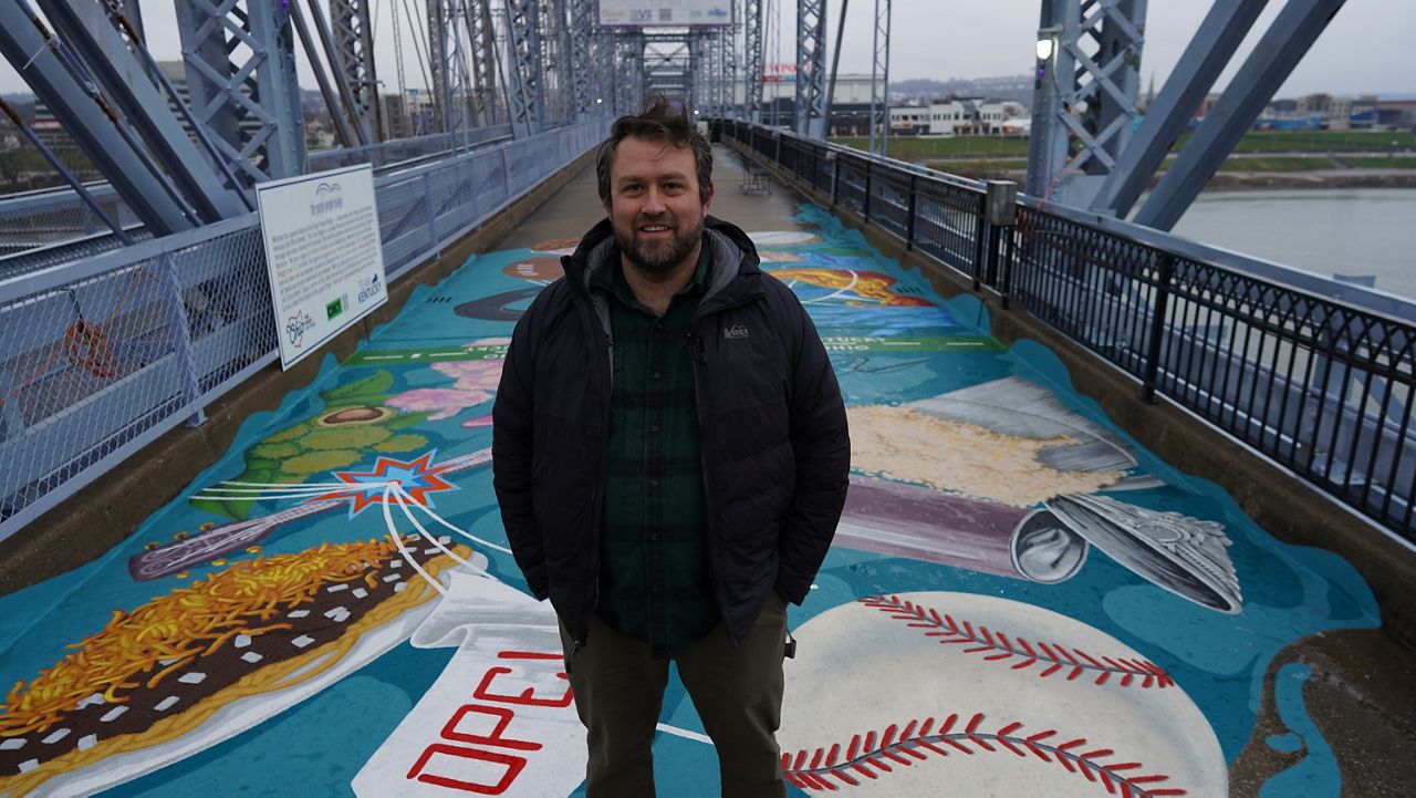 New Purple People Bridge mural titled, 'Where We Connect"