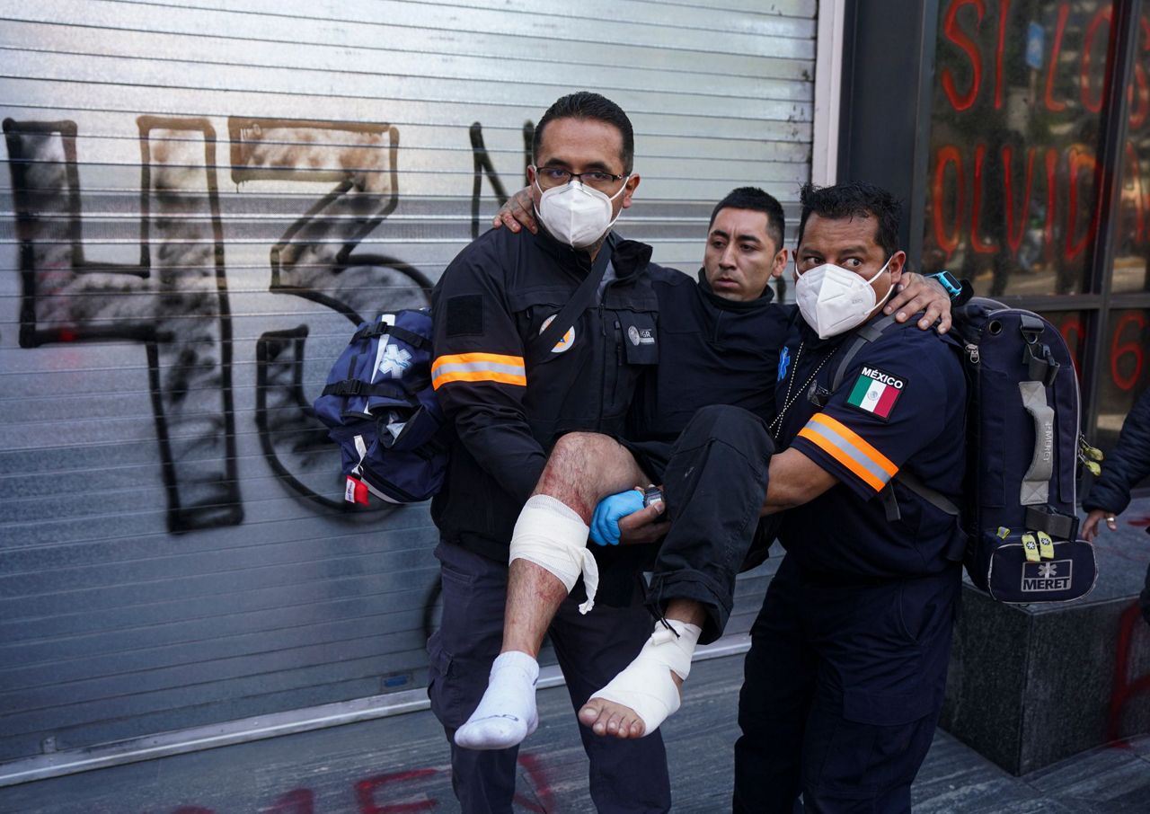 Mexico City Police Injured By Explosion At Protest