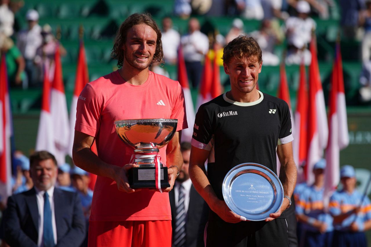 Tsitsipas sweeps aside Ruud to win Monte Carlo Masters for the third time, and then weeps