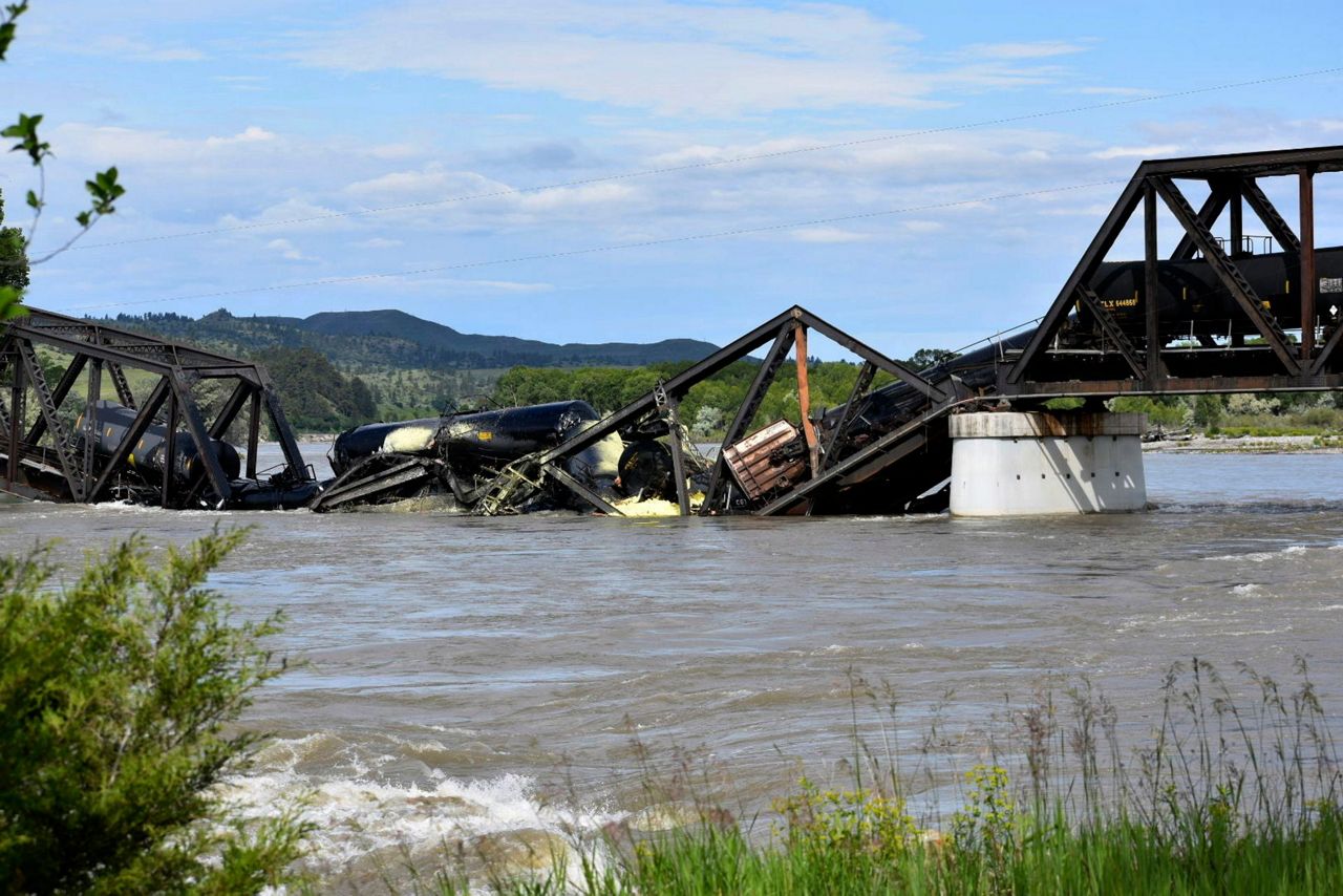 A bridge over Yellowstone River collapses, sending a freight train into ...
