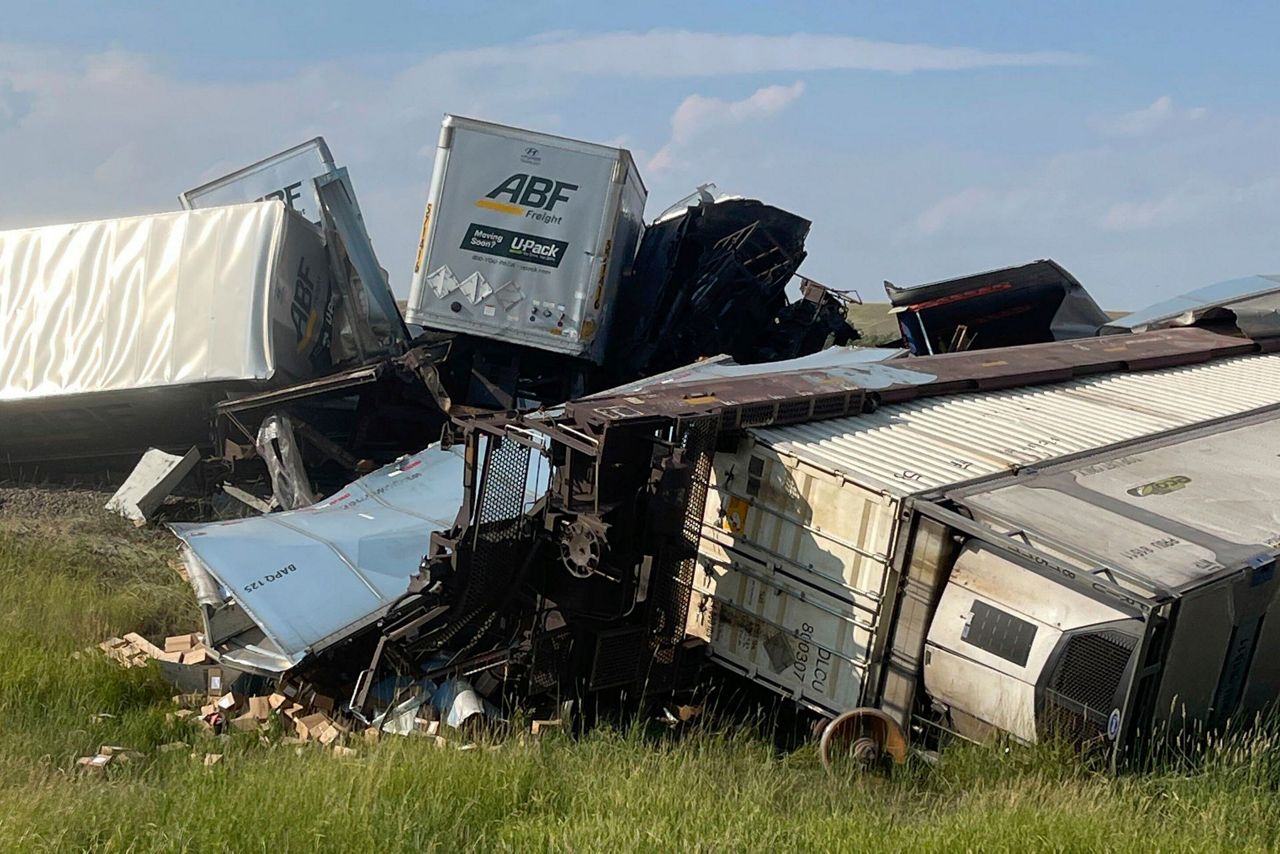 Train derailment in northern Montana spills freight, but hazmat car safe