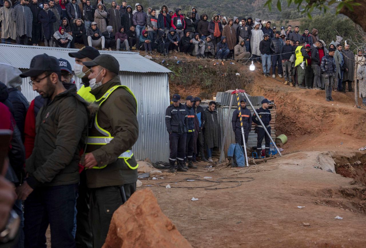 Moroccan rescuers dig down to save boy trapped in well