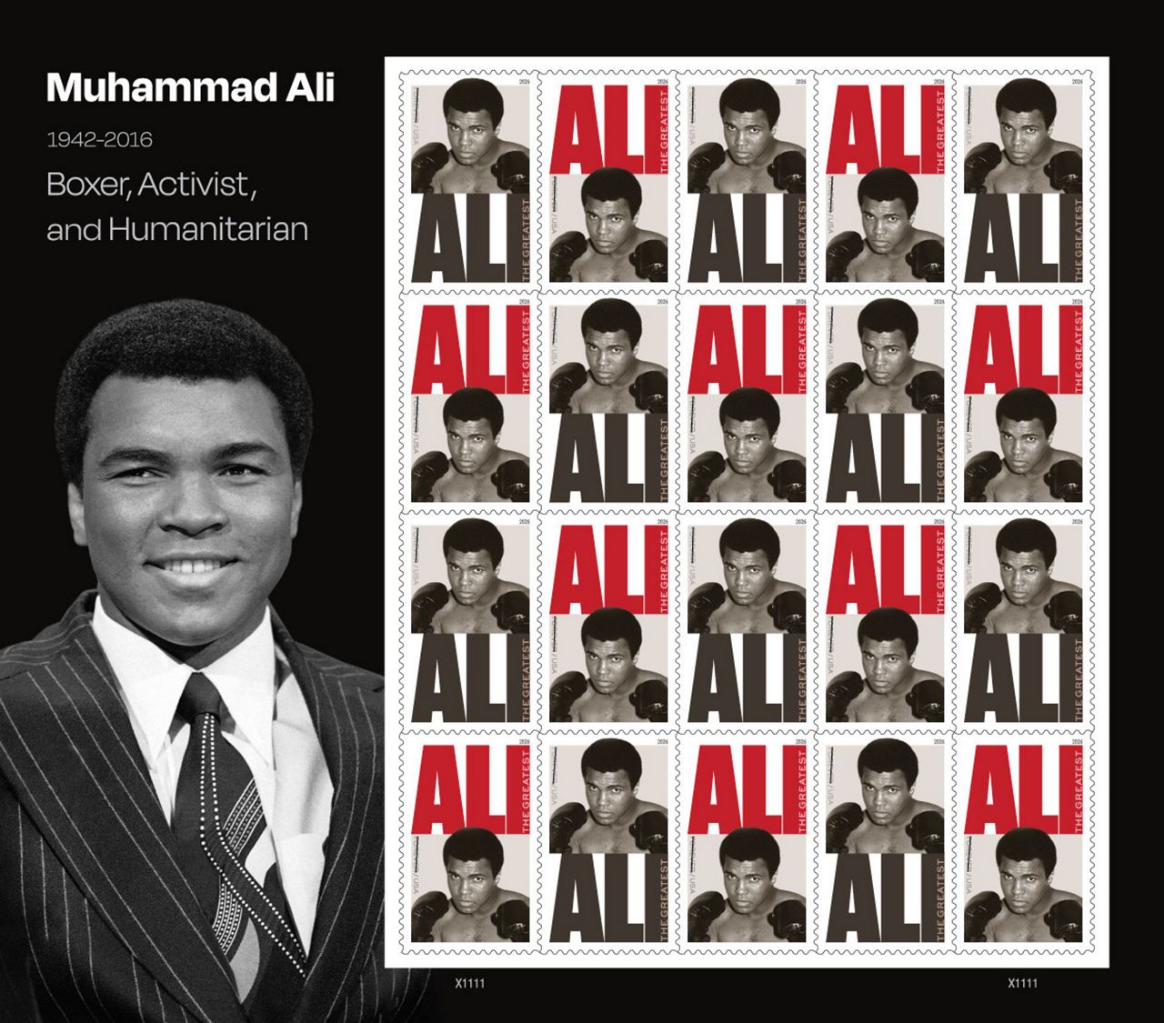 Muhammad Ali will be honored with a commemorative US postage stamp
