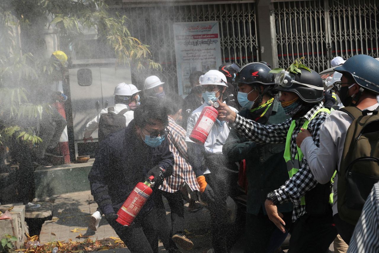 Myanmar police fire on protesters in ancient former capital
