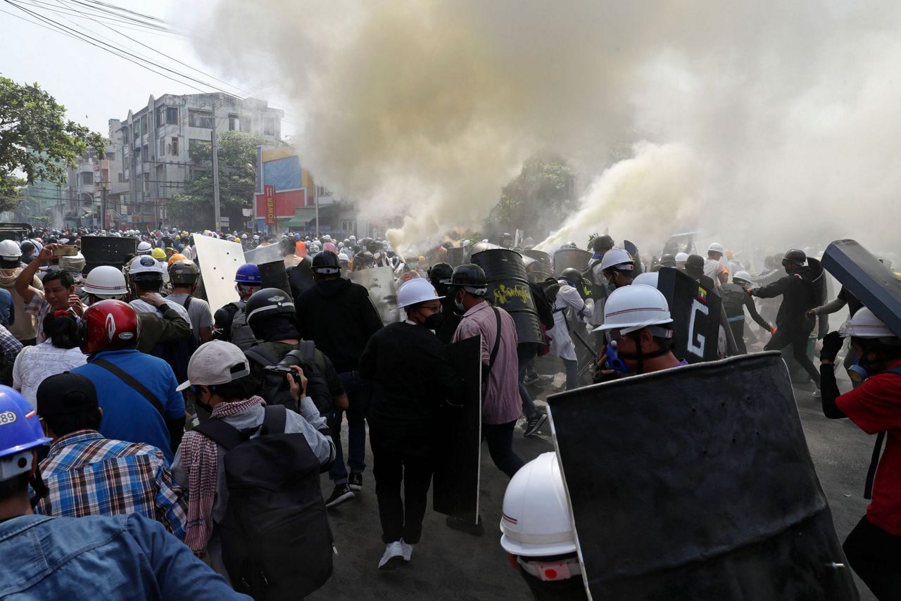 Myanmar police fire on protesters in ancient former capital