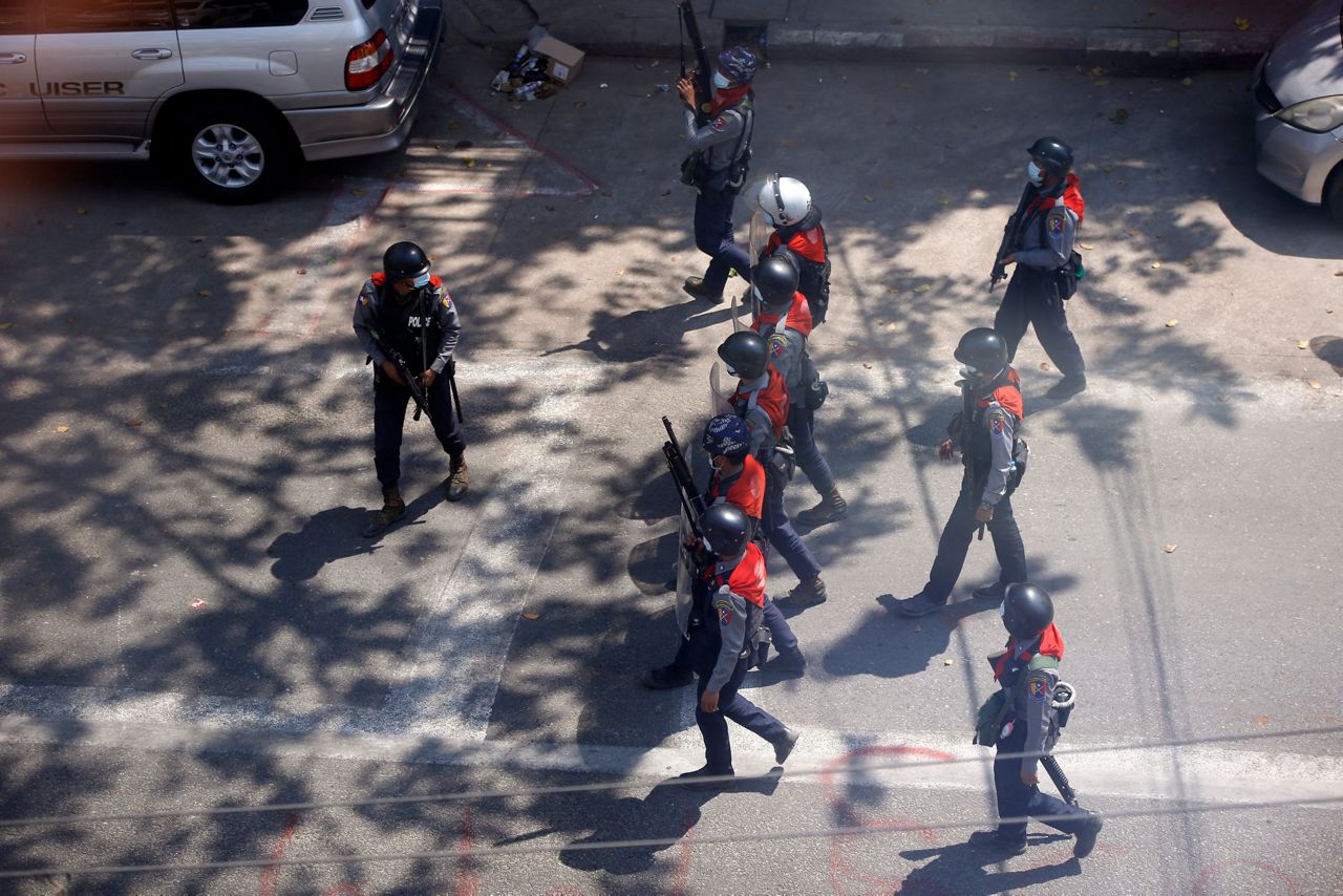 Myanmar police fire on protesters in ancient former capital