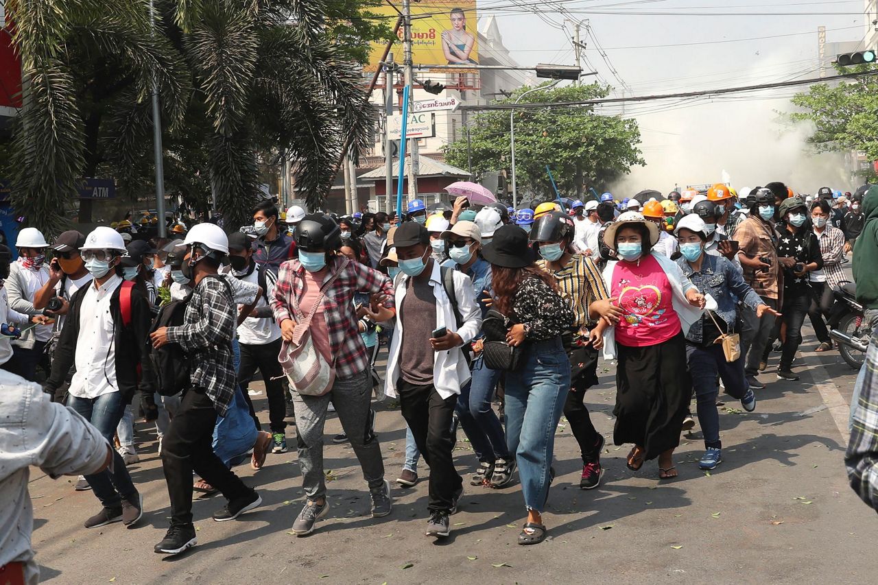 Myanmar police fire on protesters in ancient former capital