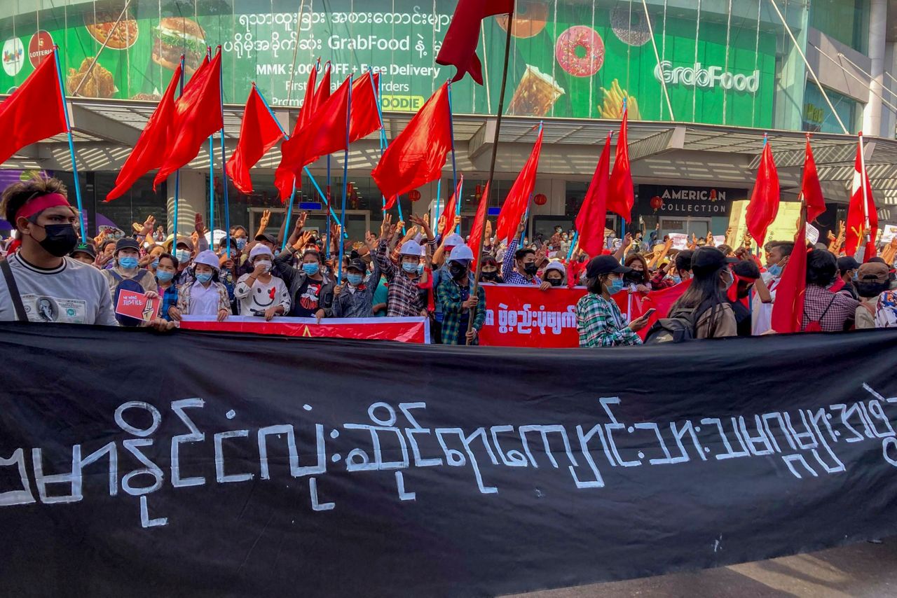 Myanmar protesters march again, defying ban on gatherings