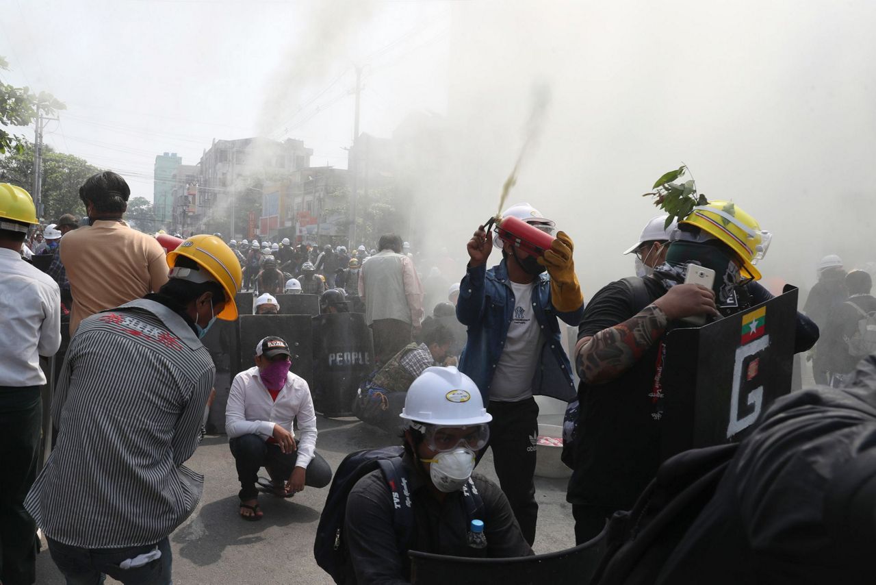 Myanmar police fire on protesters in ancient former capital