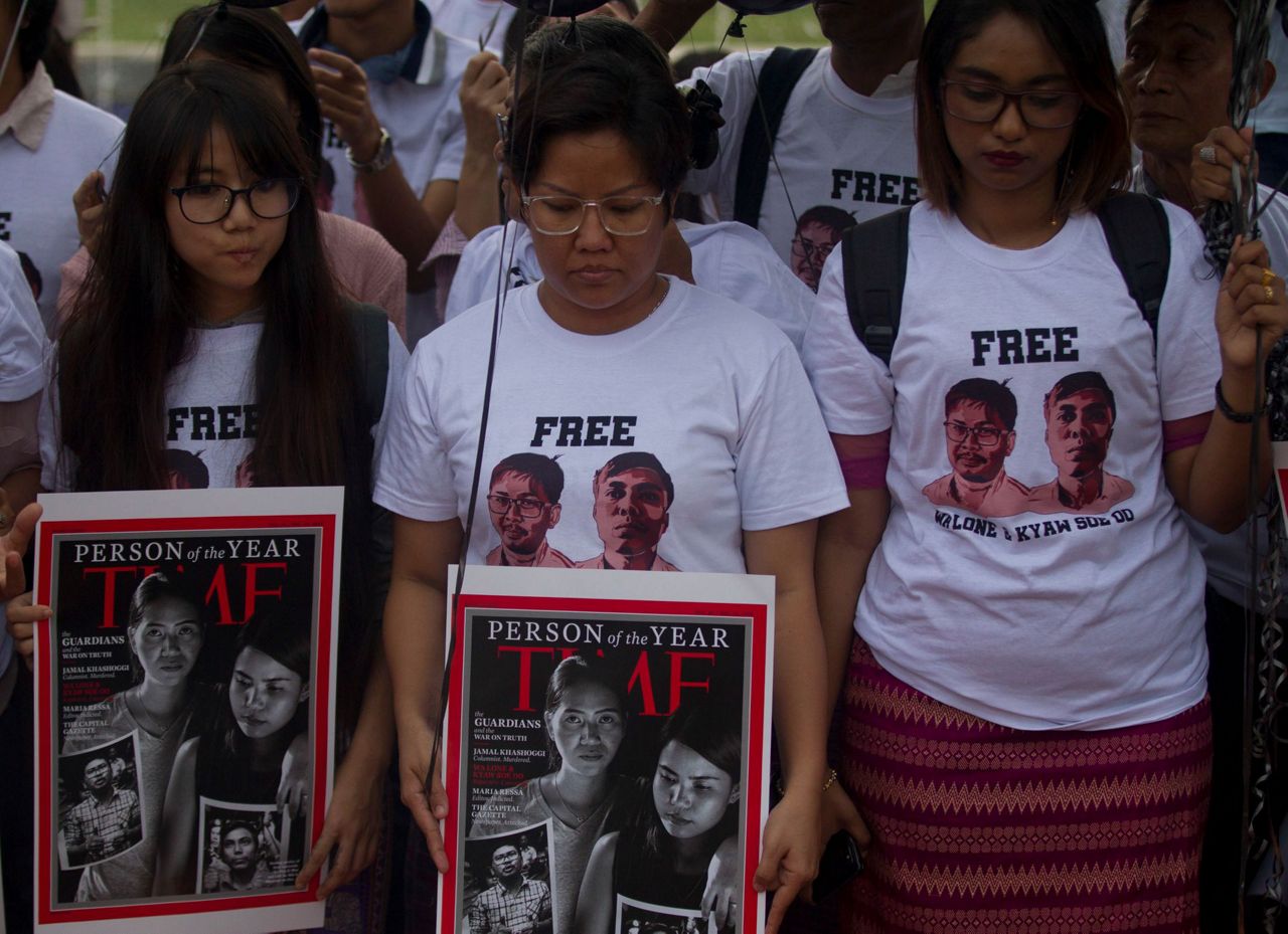 Myanmar rally urges release of 'Person of Year' journalists