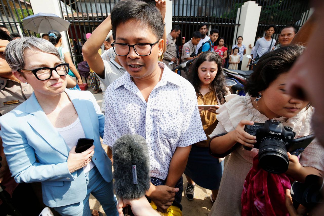 Myanmar frees 2 imprisoned Reuters reporters