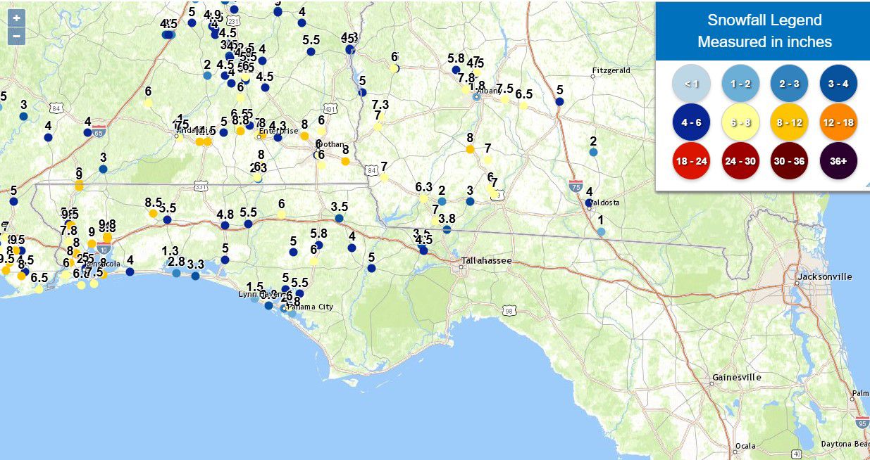 SNOW DAY: Record snowfall descends on parts of the Panhandle