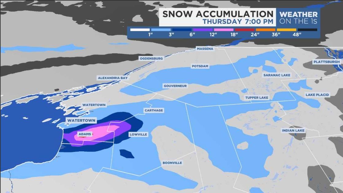 Bands of locally heavy lake-effect snow linger Thursday