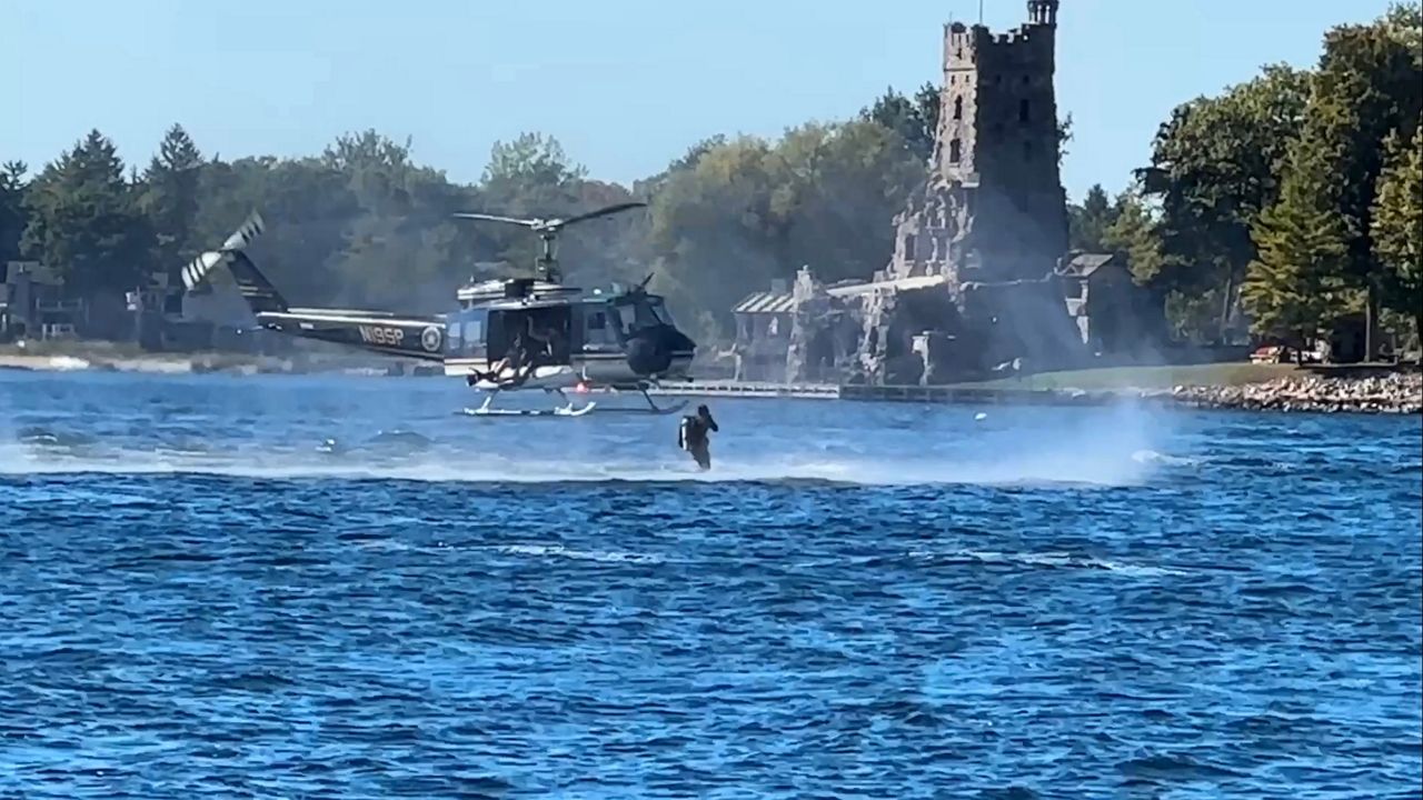 Jumping into the river; state police helocast training