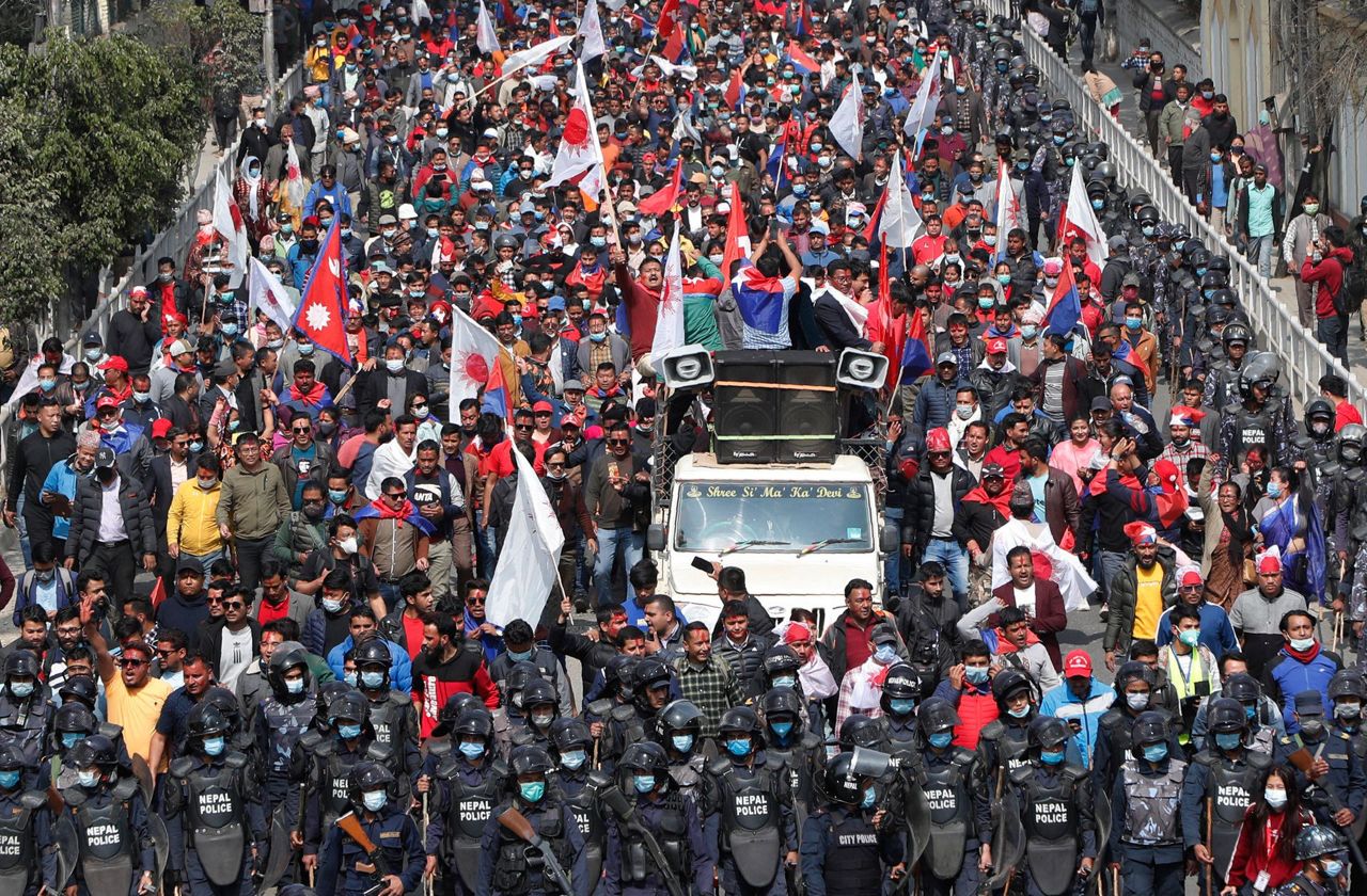 Thousands celebrate reinstatement of Nepal's Parliament