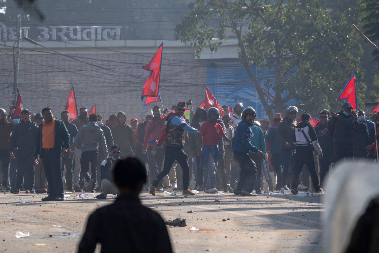 Tens of thousands of protesters demanding a restoration of Nepal's ...