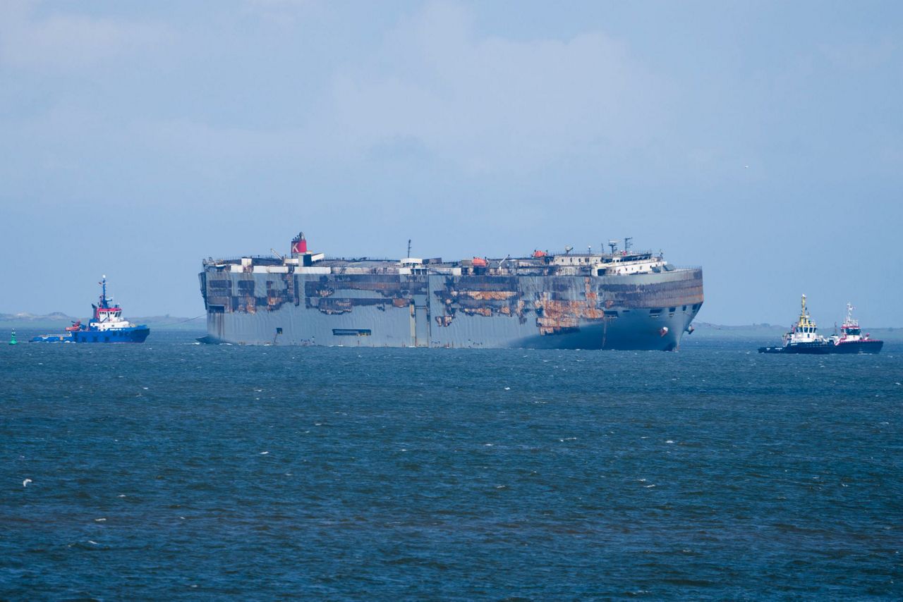 A car-carrying ship that burned for a week on the North Sea will be ...