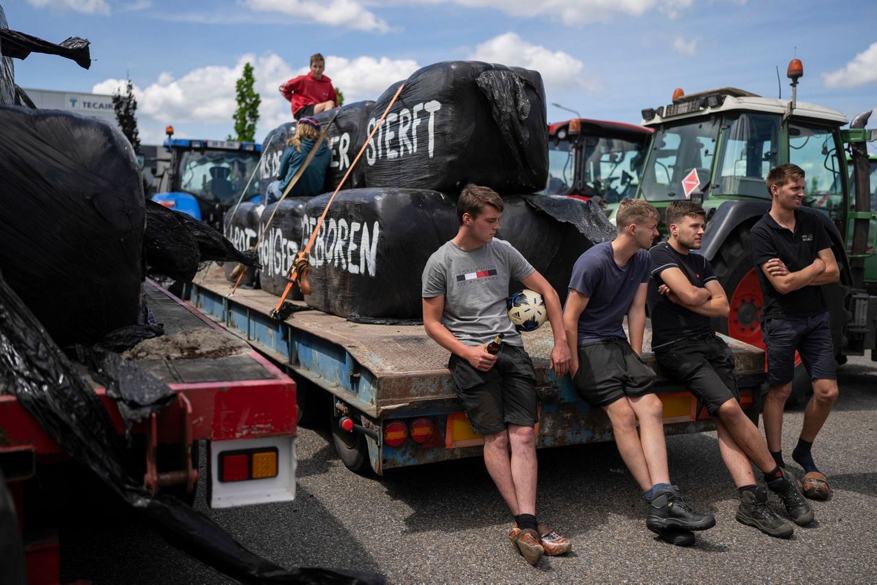 Cars hit tires dumped on Dutch highway amid farmer protests