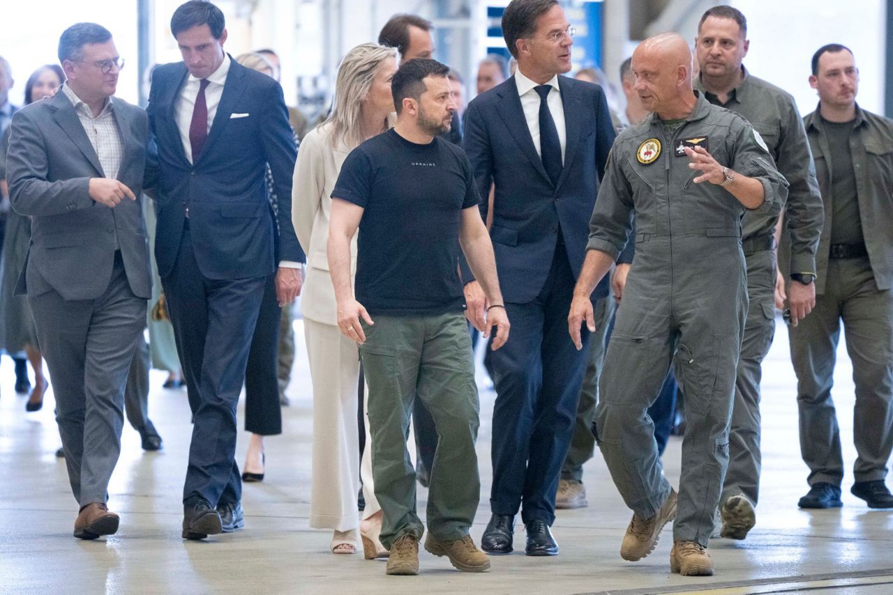 Ukraine's Zelenskyy in Netherlands after US approved sending Dutch F-16 ...