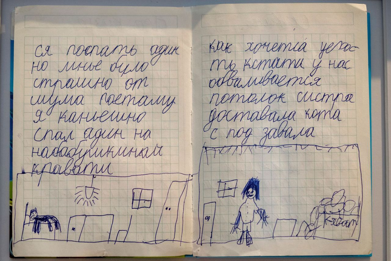 Ukrainian children's war diaries are displayed in Amsterdam, where Anne ...