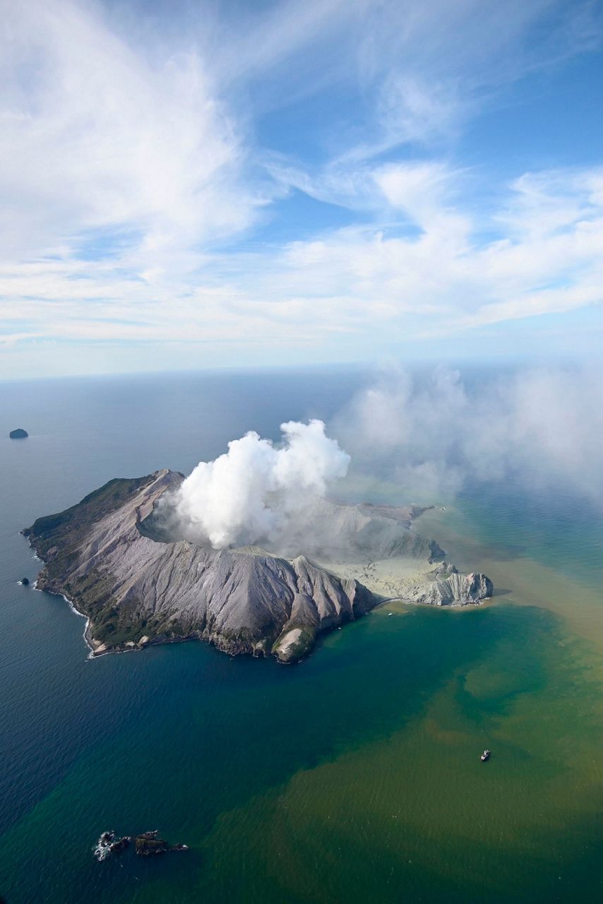 New Zealand volcano erupts