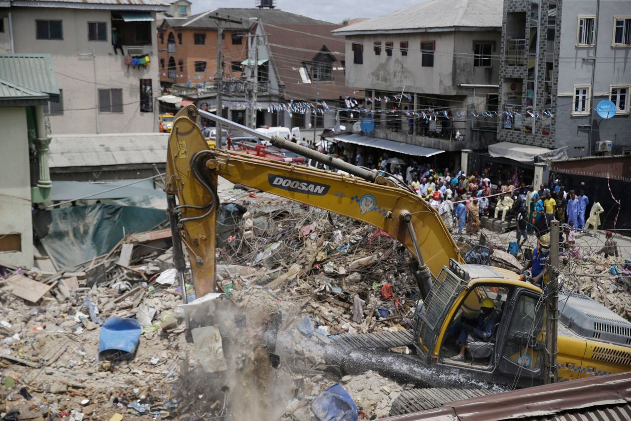 Building in Nigeria's commercial hub collapses; 5 dead