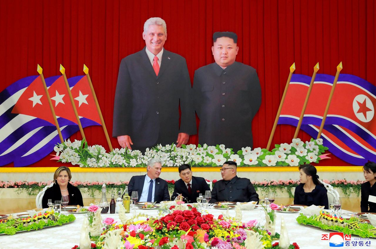 Cuban president meets North Korea's Kim Jong Un in Pyongyang