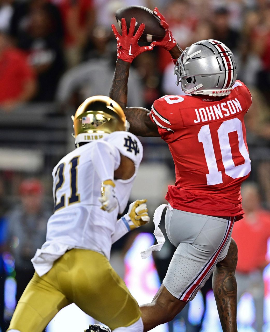 No. 2 Ohio State wears down No. 5 Notre Dame 21-10