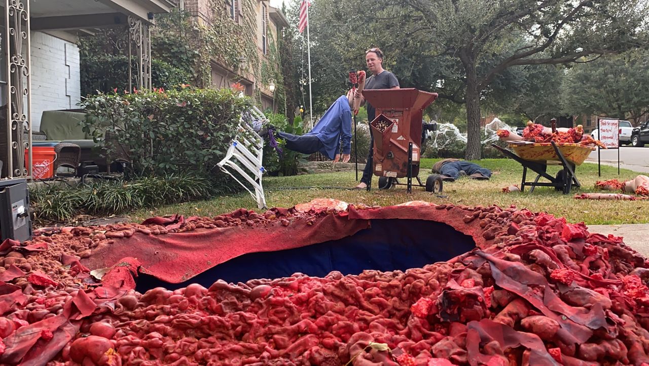 Dallas homeowner brings back bloody Halloween display