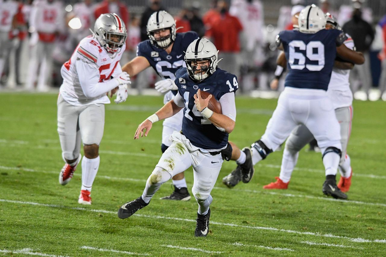 In empty white out, No. 3 Ohio State beats Penn State 38-25