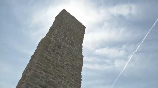 Old Stone Chimney in New Spot Towering Over Niagara River