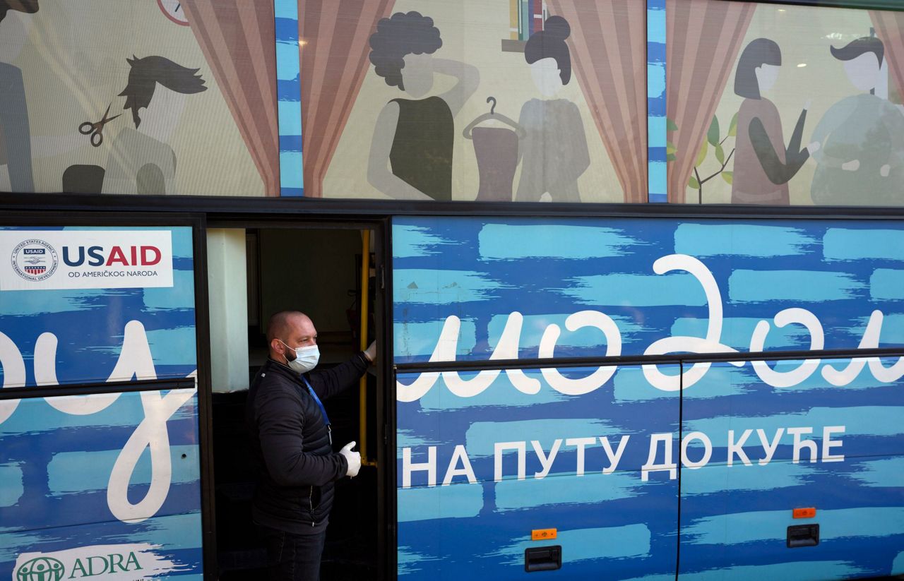 Belgrade's homeless can shower, get aid in mobile bus center