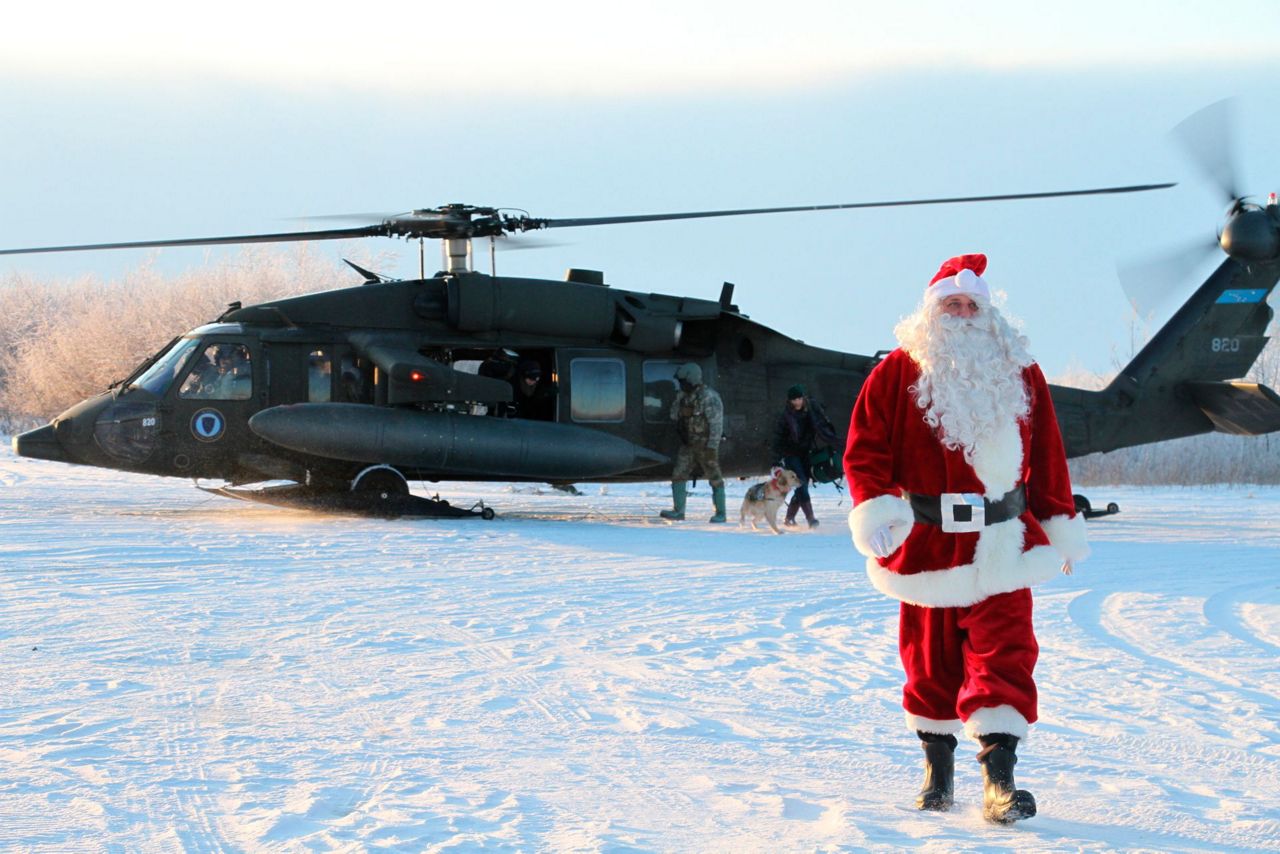 Santa, soldiers bring joy to town with river erosion crisis