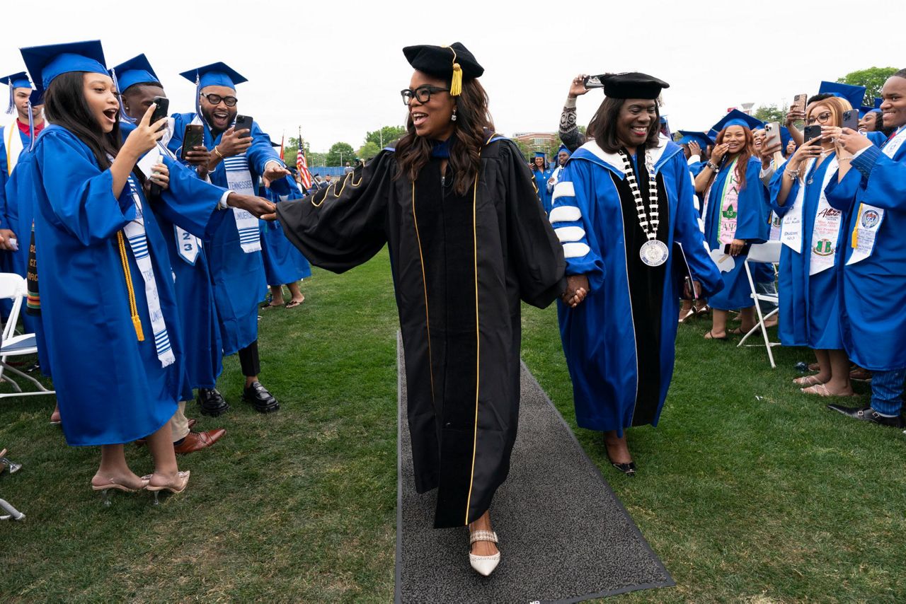 Oprah tells class of 2023 to follow 'still, small voice'