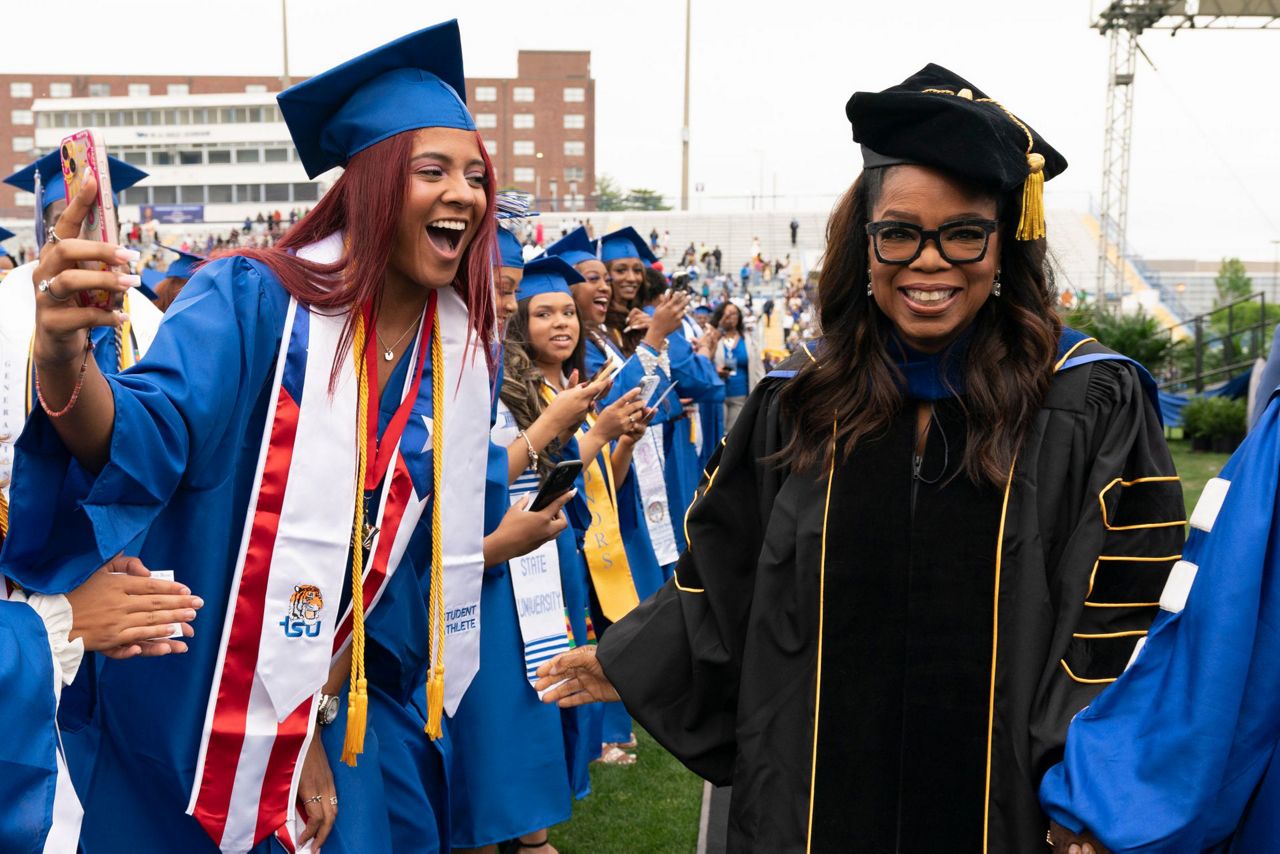 Oprah tells class of 2023 to follow 'still, small voice'