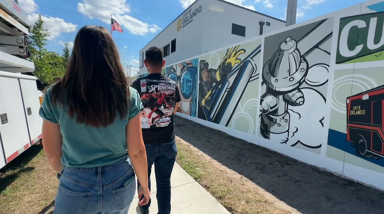 "Meanwhile at Fire Station 11" mural honors firefighters
