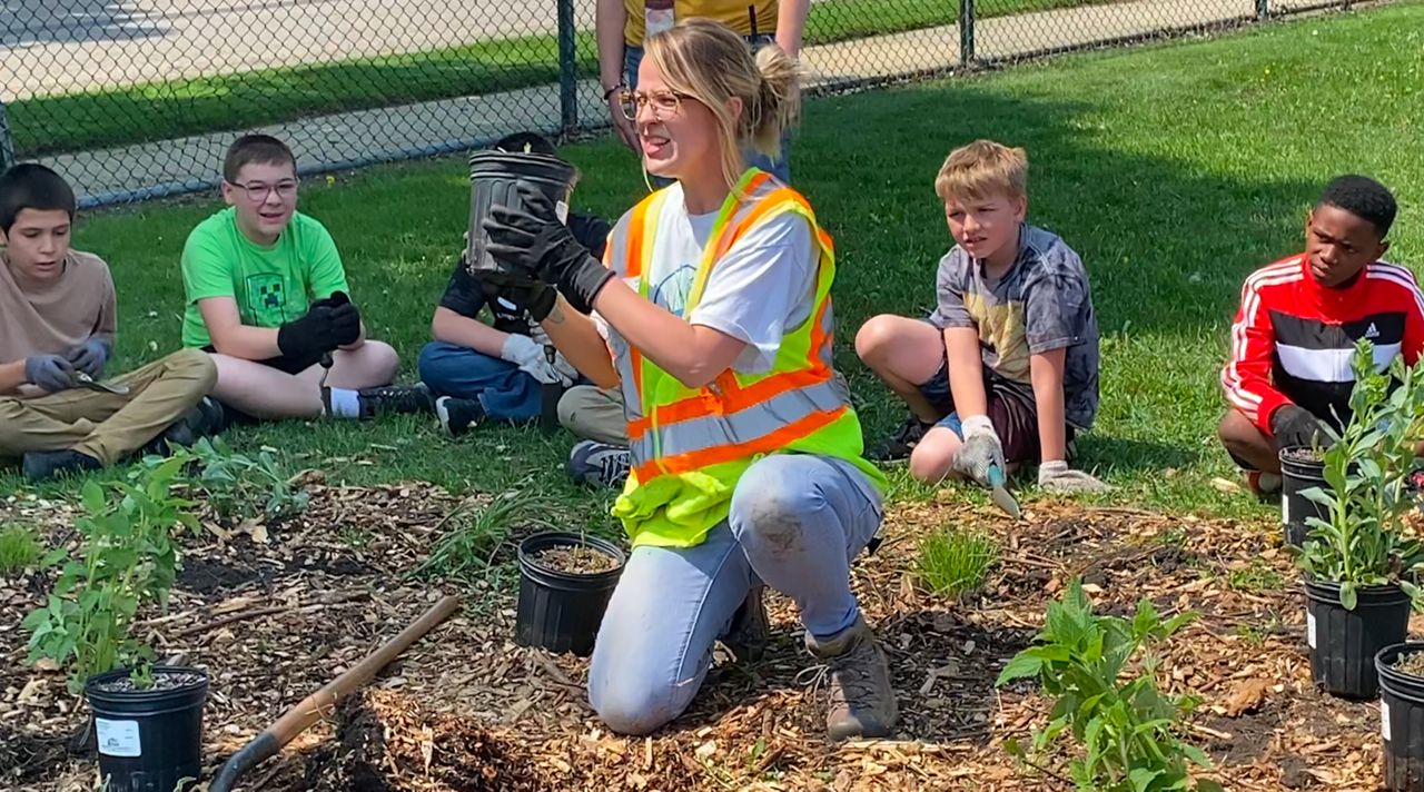 Fratt Elementary School plants Pollinator Patch